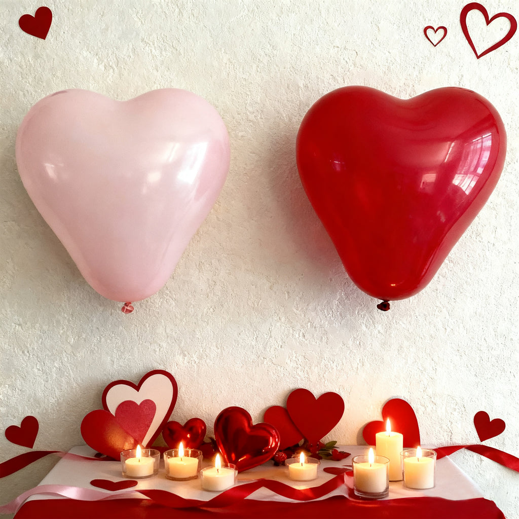 12-Pack 10" Assorted Color Heart Balloons – Multicolor Latex Balloons ...