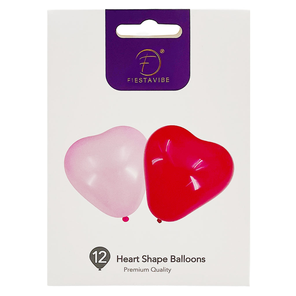 12-Pack 10" Assorted Color Heart Balloons – Multicolor Latex Balloons ...