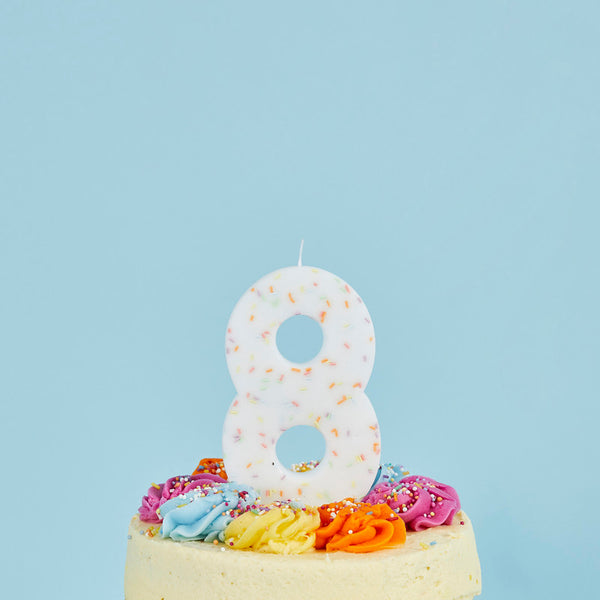 Jumbo Number '8' Sprinkle Candle – Party Zone