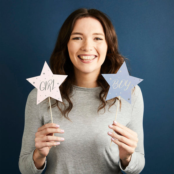 Gender Reveal Photo Booth Props 10/Pack – Party Zone